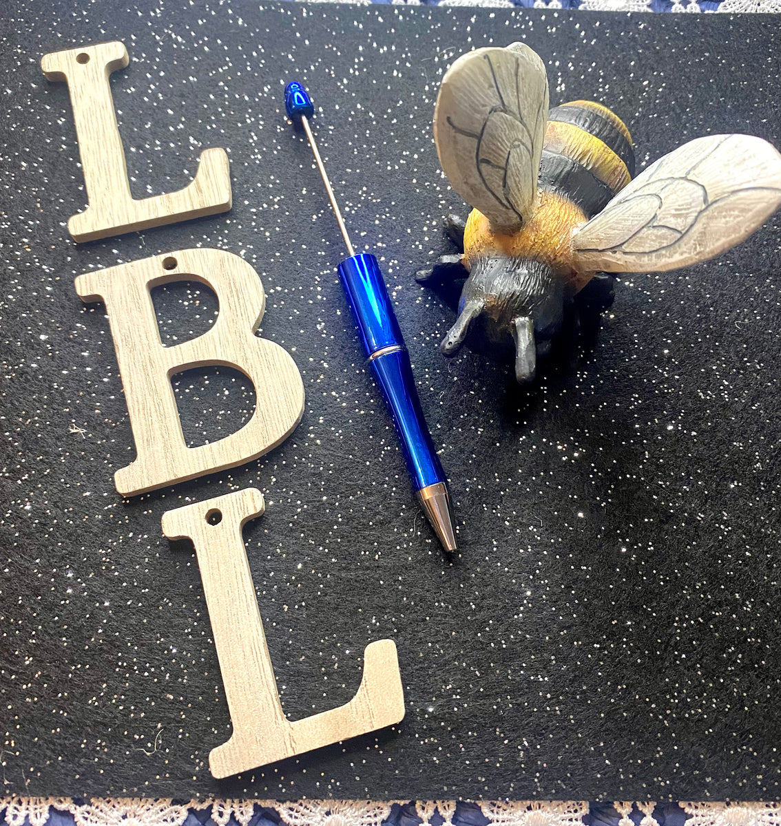 (1) Metallic Blue Beadable Pen – LBL Creations